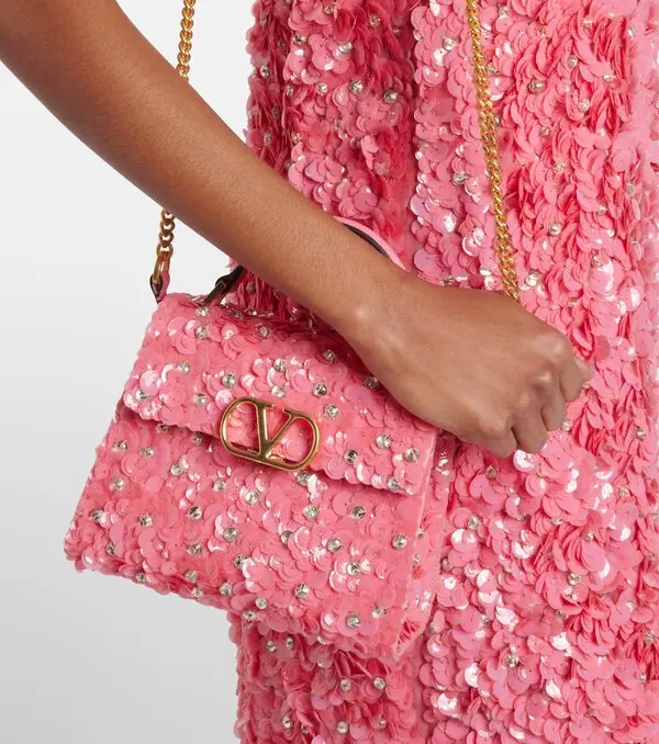 Valentino Garavani Vsling Mini Sequined Top-handle Bag
