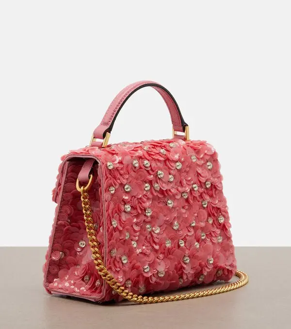 Valentino Garavani Vsling Mini Sequined Top-handle Bag