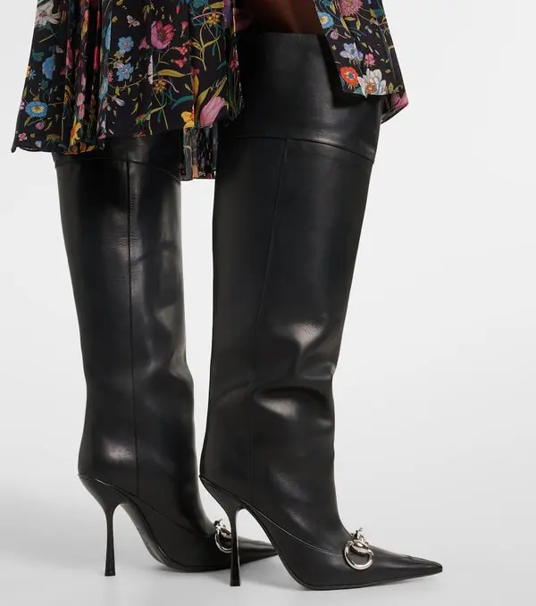 Gucci Boulevard Horsebit Leather Knee-high Boots