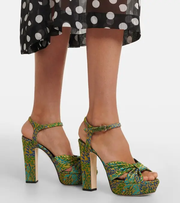 JIMMY CHOO Heloise Brocade Platform Sandals