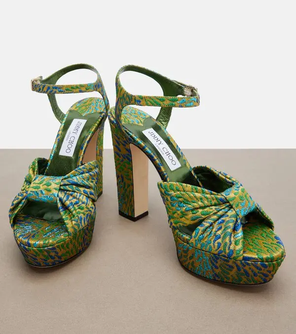 JIMMY CHOO Heloise Brocade Platform Sandals