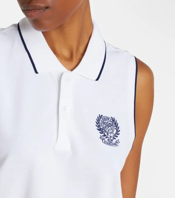 Polo Ralph Lauren Wimbledon Cotton-blend Piqué Sleeveless Top