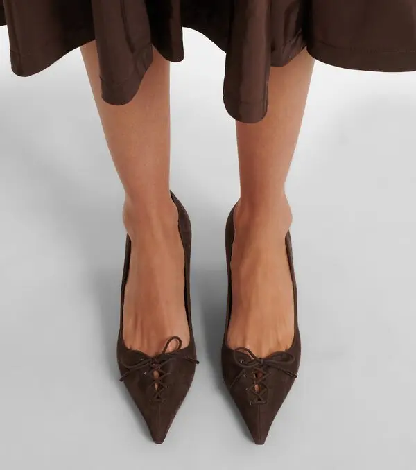 JIMMY CHOO Scarlett Suede Pointed Toe Pumps - Brown