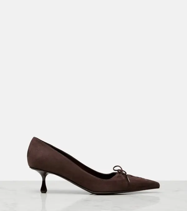 JIMMY CHOO Scarlett Suede Pointed Toe Pumps - Brown