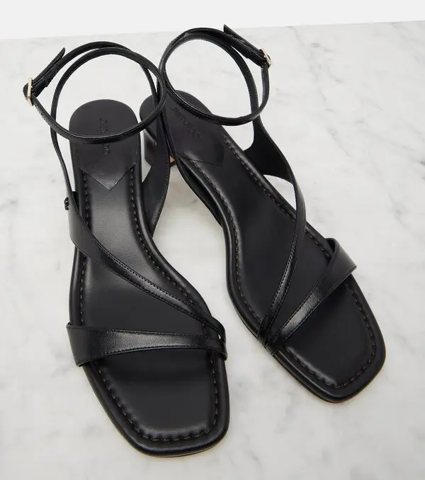 JIMMY CHOO Faye Leather Slingback Sandals