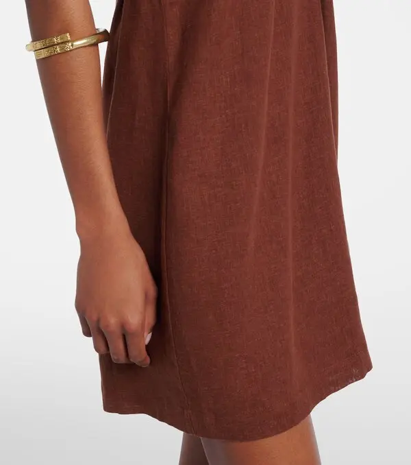 VIX PAULA HERMANNY Astera Halterneck Linen-blend Minidress