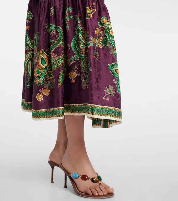 ALEMAIS Ruthie Floral Silk Shirt Dress - Purple