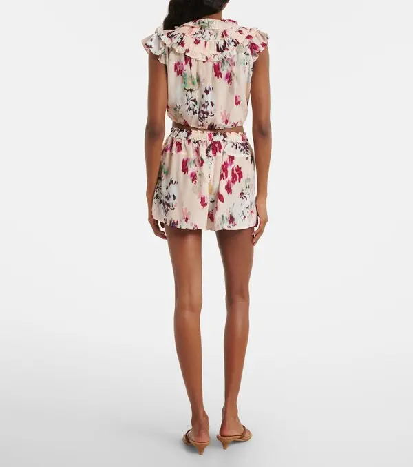 Ulla Johnson Aurielle Floral Silk Shorts - Multicoloured