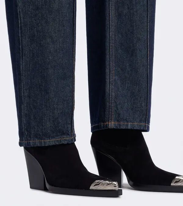 Paris Texas Dallas Embellished Suede Ankle Boots