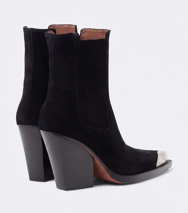 Paris Texas Dallas Embellished Suede Ankle Boots