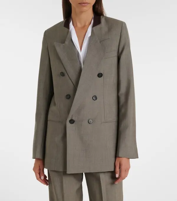 Victoria Beckham Beatrice Wool And Mohair Blazer - Grey