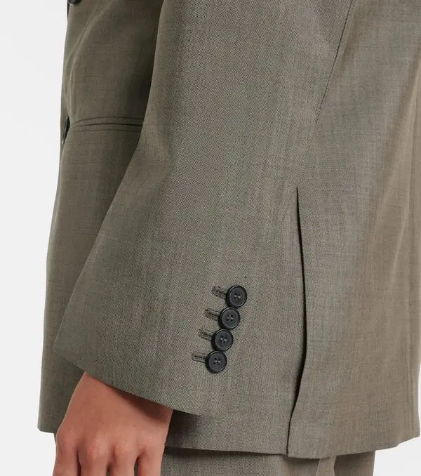 Victoria Beckham Beatrice Wool And Mohair Blazer - Grey