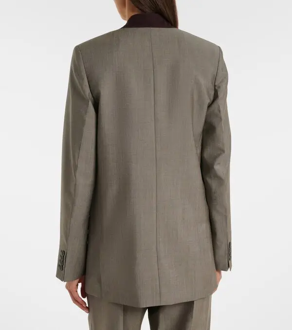 Victoria Beckham Beatrice Wool And Mohair Blazer - Grey