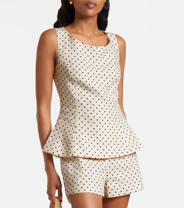 Faithfull The Brand Lila Polka-dot Linen Shorts