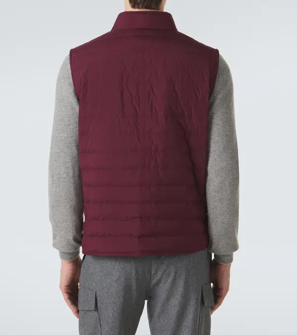 Brunello Cucinelli Technical Down Vest - Burgundy
