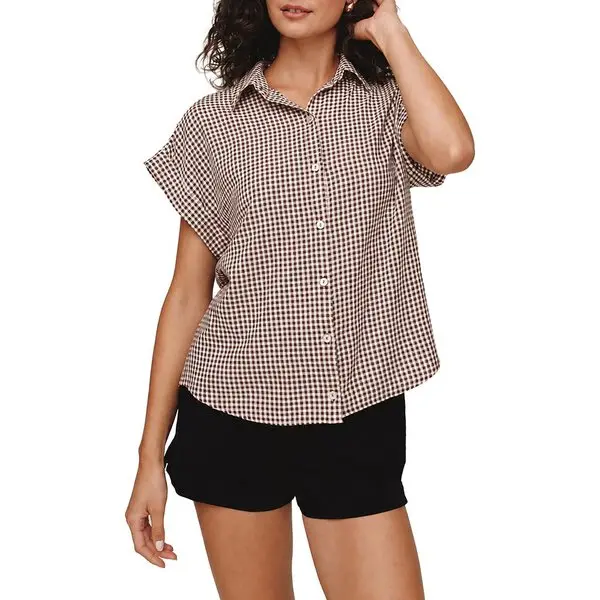 Bella Dahl Gingham Short Sleeve Shirt