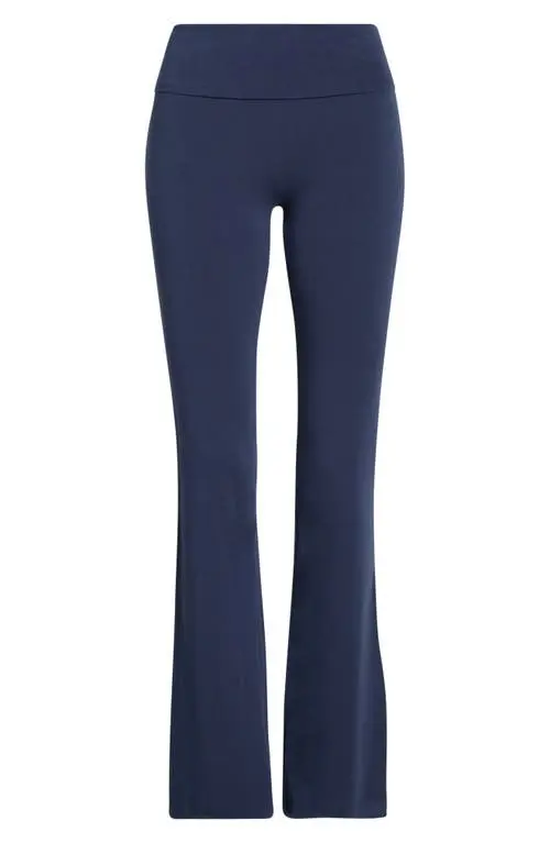 SKIMS Cotton Blend Jersey Fold Over Pants - Navy