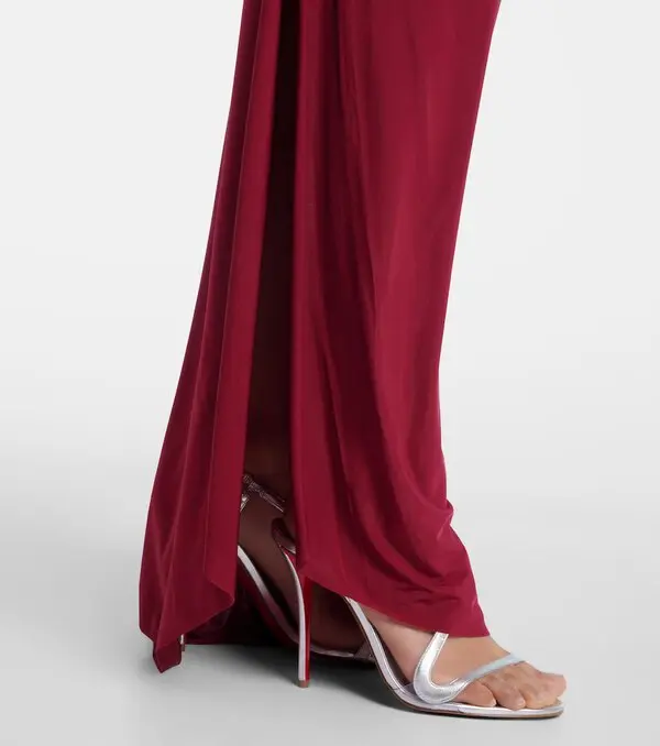Alex Perry Asymmetric Gathered Jersey Gown