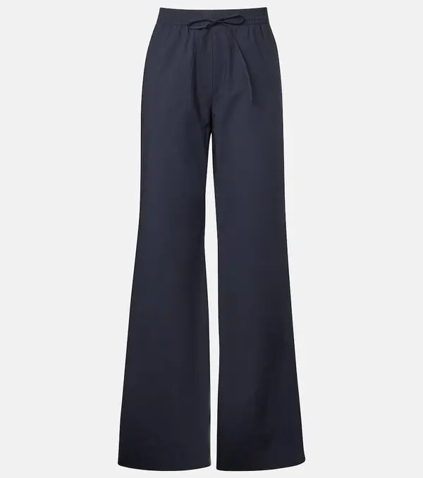 Dorothee Schumacher Poplin Power Ii Cotton Poplin Wide-leg Pants - Blue
