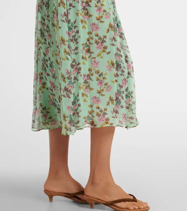 Ulla Johnson Celestina Floral Silk Chiffon Midi Dress