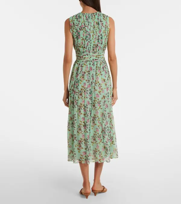 Ulla Johnson Celestina Floral Silk Chiffon Midi Dress