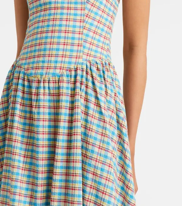 Faithfull The Brand Chiara Checked Cotton-blend Midi Dress