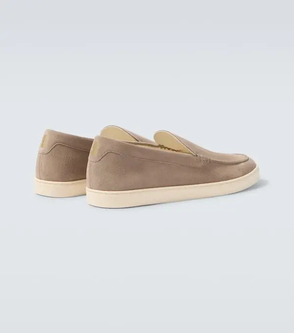 Brunello Cucinelli Chevron Suede Slip-on Shoes