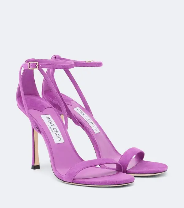 JIMMY CHOO Suede Sandals - Purple