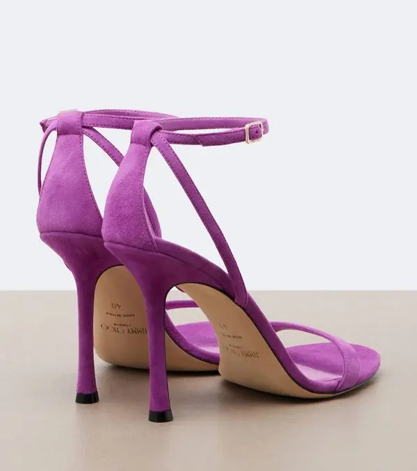 JIMMY CHOO Suede Sandals - Purple