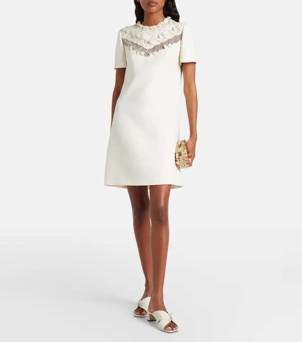 JIMMY CHOO Rafi Embellished Leather Mules - White