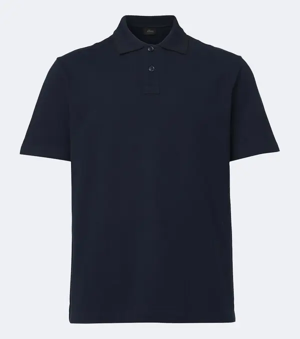 Brioni Cotton Piqué Polo Shirt - Blue