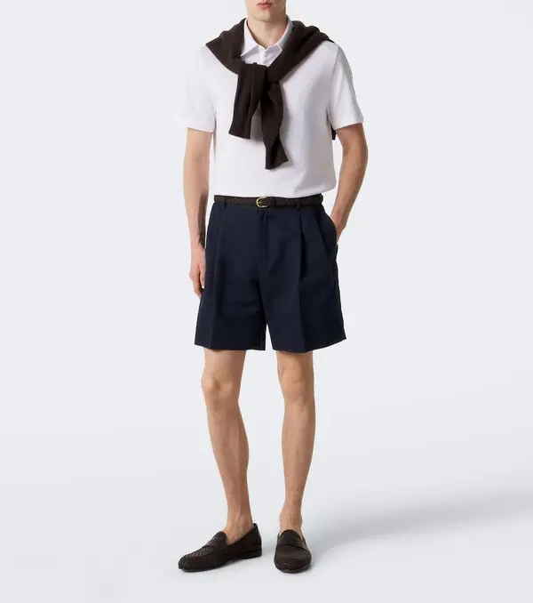 Brioni Cotton Piqué Polo Shirt - White