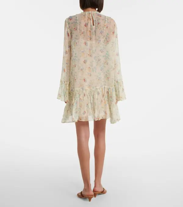 Ulla Johnson Emmeline Floral Silk Chiffon Minidress - Multicoloured