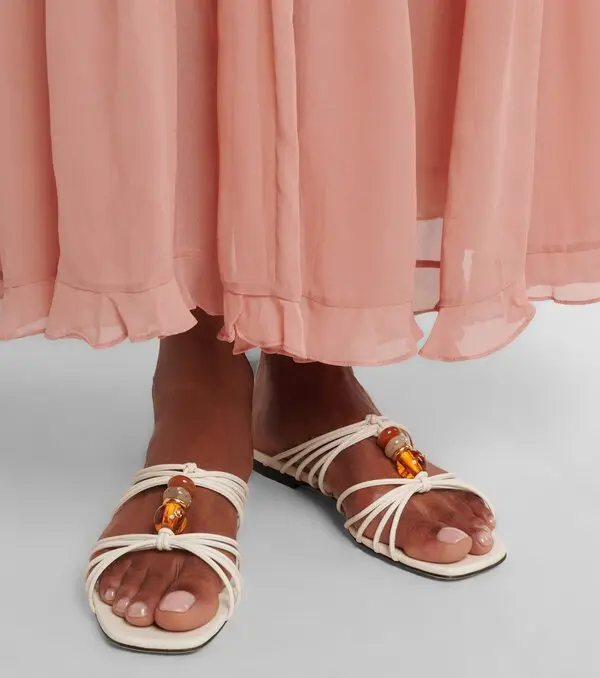 JIMMY CHOO Lova Beaded Leather Sandals