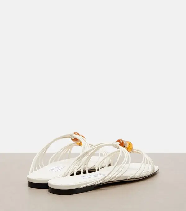 JIMMY CHOO Lova Beaded Leather Sandals