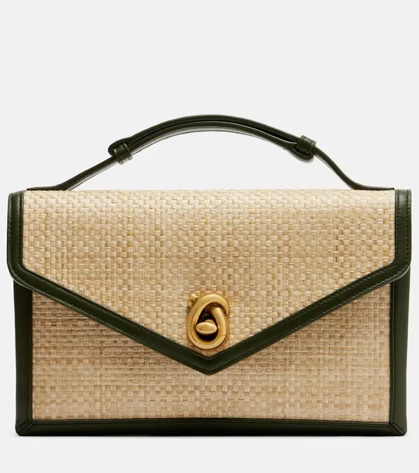 Bottega Veneta Knot Lock Raffia Top-handle Bag - Beige