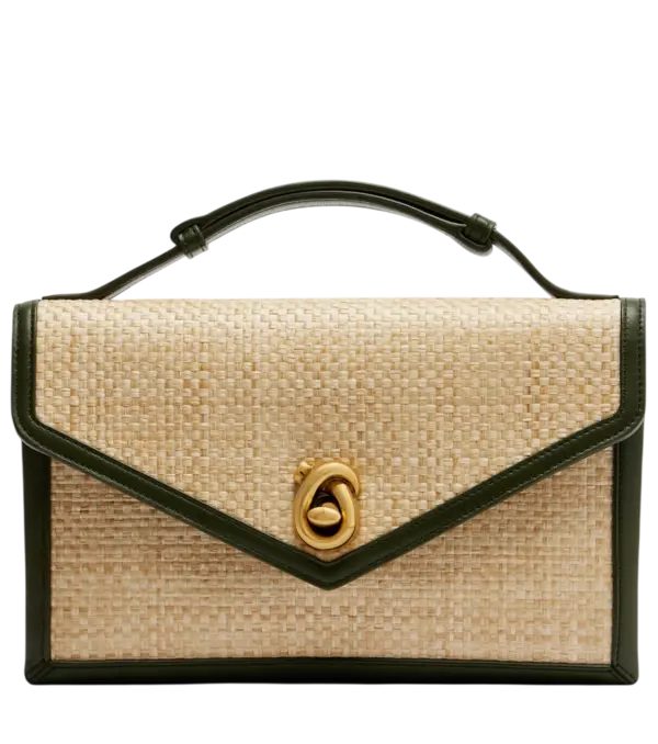 Bottega Veneta Knot Lock Raffia Top-handle Bag - Beige