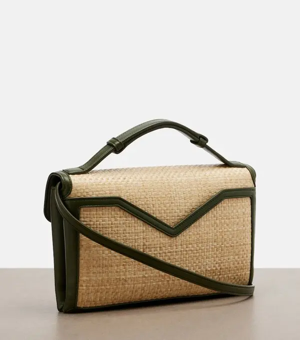 Bottega Veneta Knot Lock Raffia Top-handle Bag
