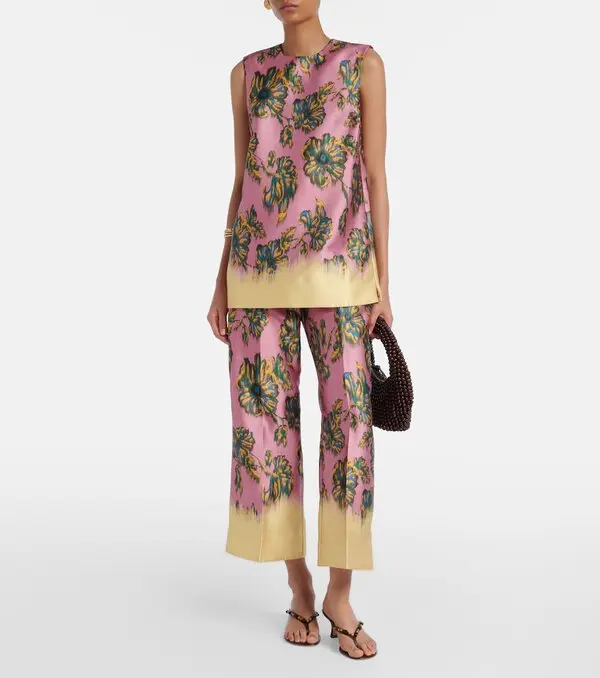 ALEMAIS Faye Floral Cropped Trousers