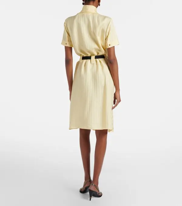 Versace Greca Jacquard Satin Shirt Dress