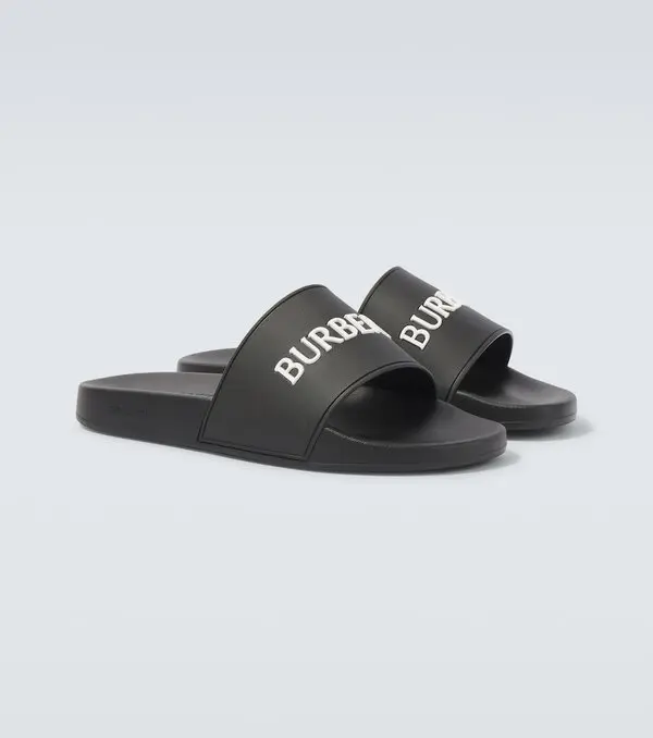 Burberry Logo Slides - Black