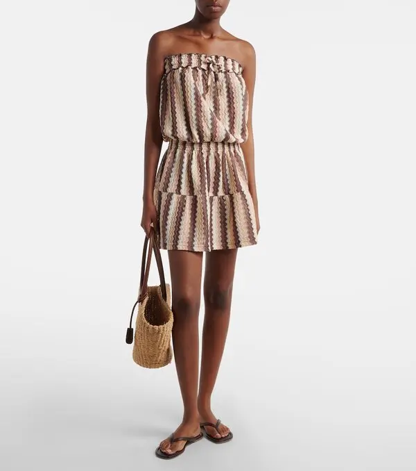 Melissa Odabash Isla Strapless Striped Minidress