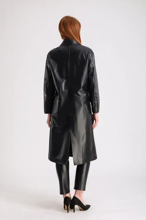 FURNIQ UK Pimlico Leather Trench Coat