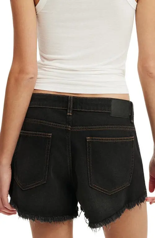 COTTON ON Saturday Low Rise Denim Cutoff Shorts - Drift Black