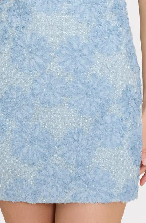 MILLY Ivette Tweed Floral Appliqué Shift Minidress