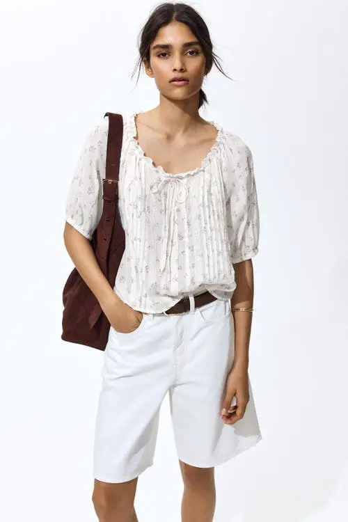 H&m Pintucked Blouse