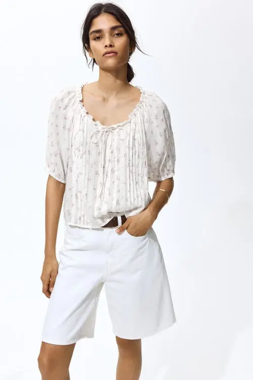 H&m Pintucked Blouse