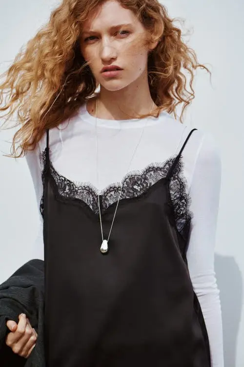 H&m Lace-trimmed Strappy Top