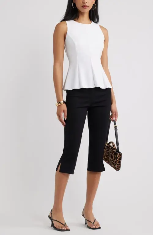 OPEN EDIT Crewneck Flared Tank - White