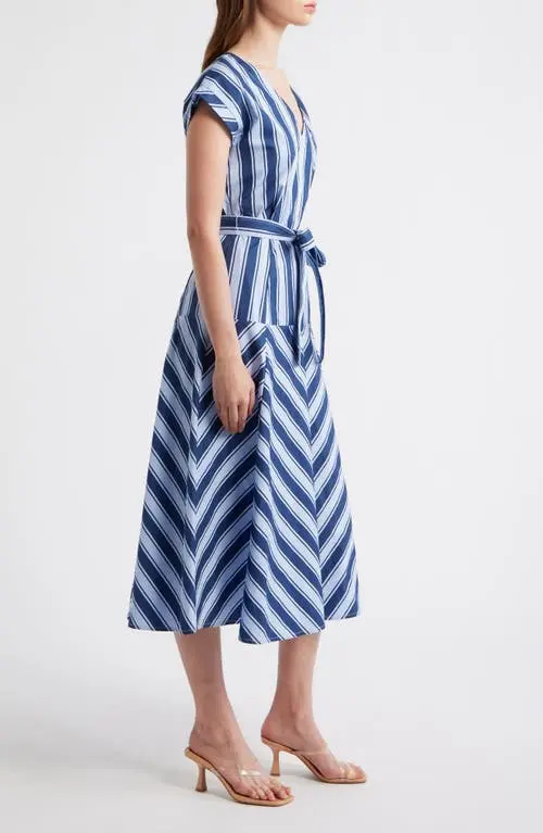 ZOE AND CLAIRE Striped Tie Waist Maxi Dress